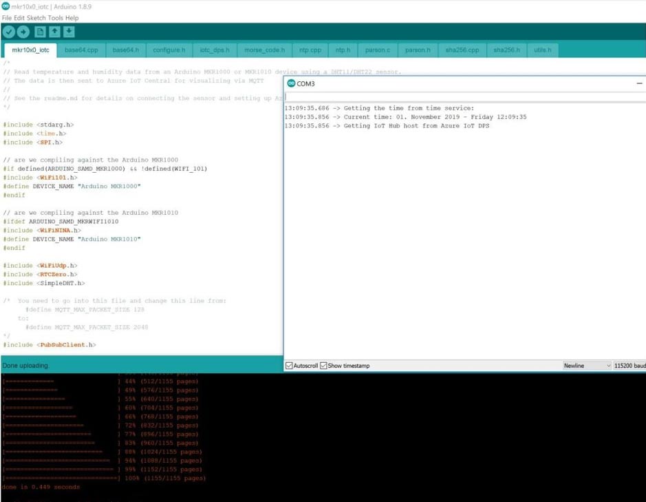 How to connect an Arduino MKR WiFi 1010 device with Azure IoT Device ...